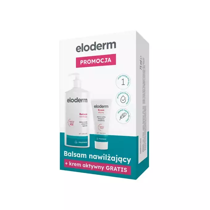 ELODERM Zestaw (Balsam nawilżający 400 ml + Krem aktywny 75 ml)